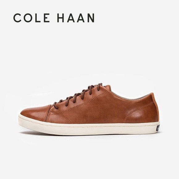 Cole Haan | Shoes | Cole Haan Trafton British Tan Handstain Sneakers ...